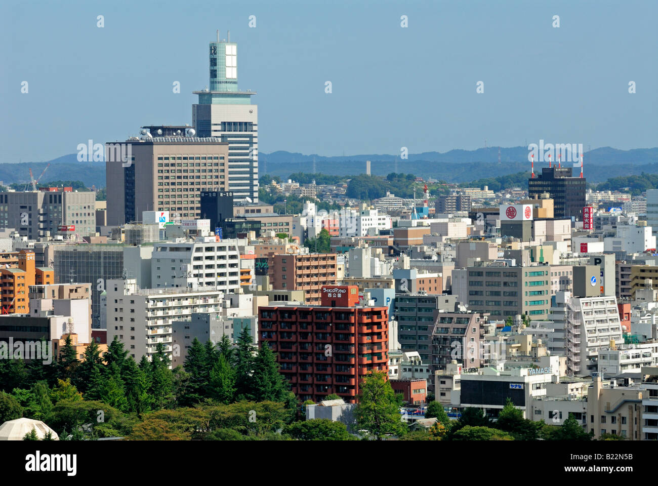 View of Sendai city from Mount Aoba Sendai Japan Stock Photo - Alamy