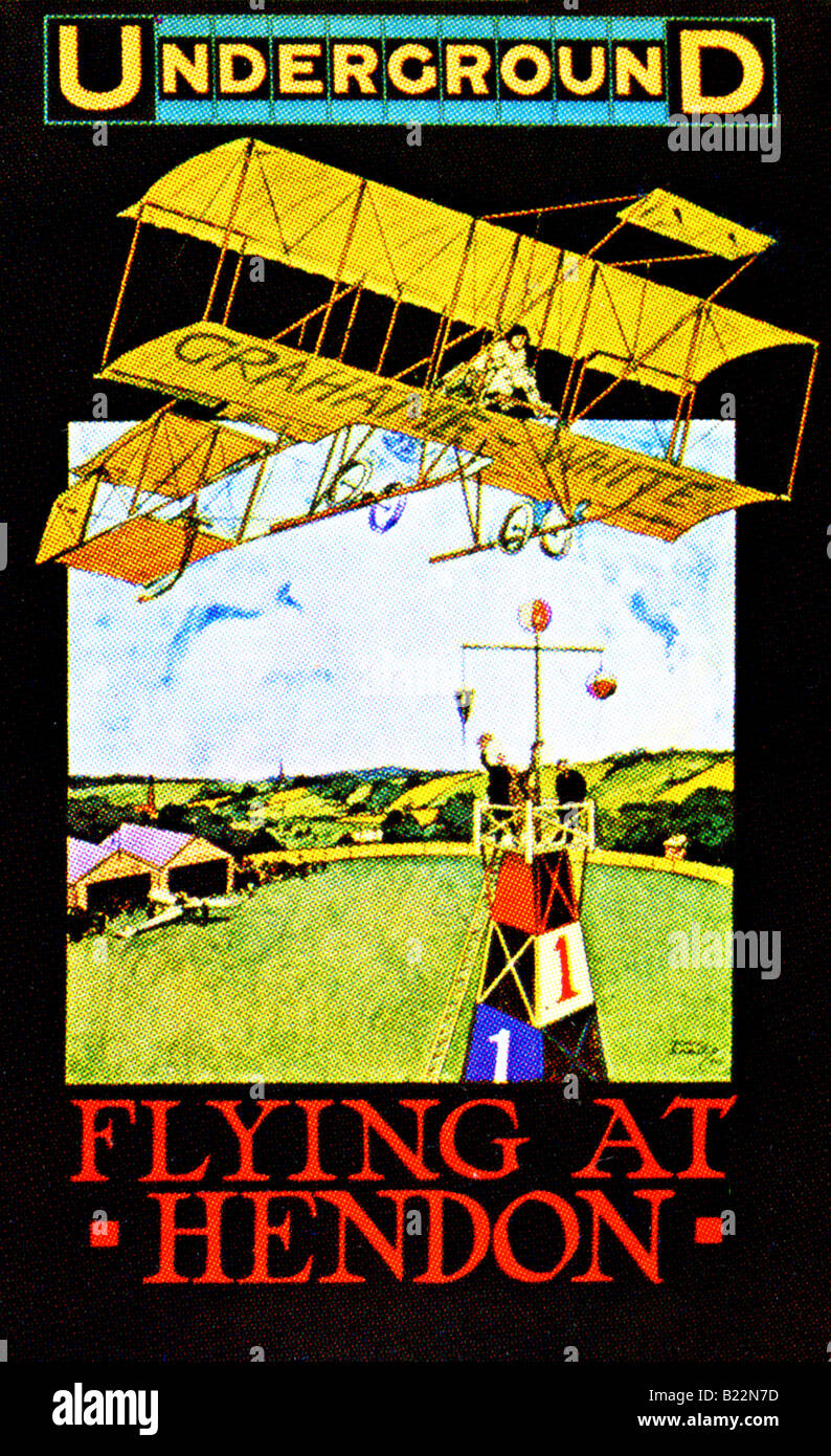 Edwardian design on a London Underground Poster of 1910 Flying at ...