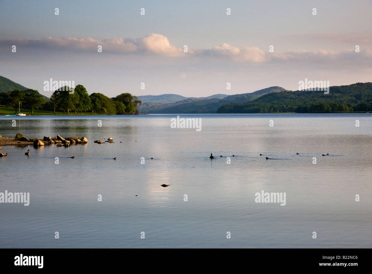 Coniston Water Sunset In Early Spring The Furness Fells In The Distance ...