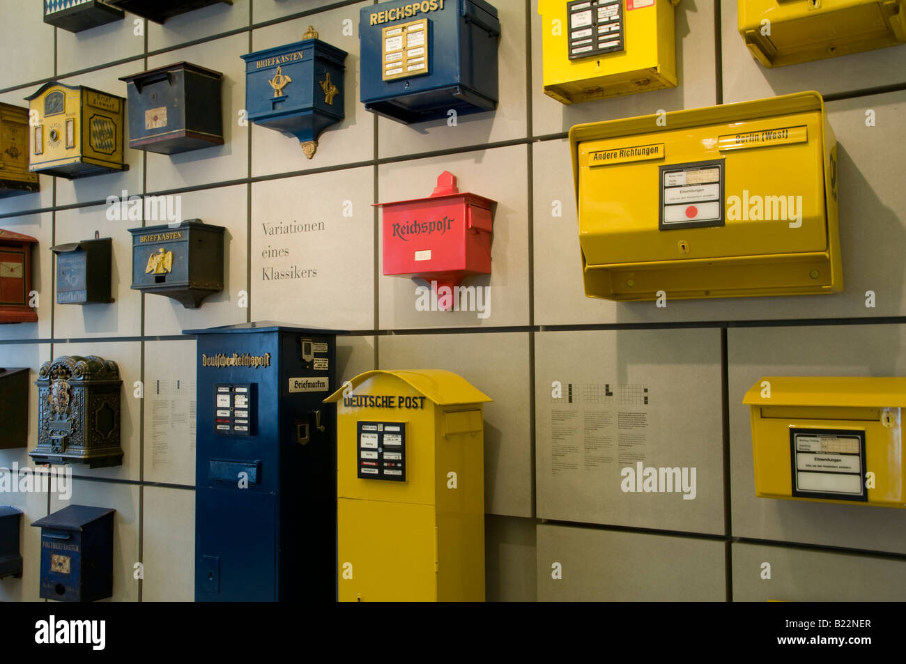 Old post boxes displayed in Museum fur Kommunikation Communication ...
