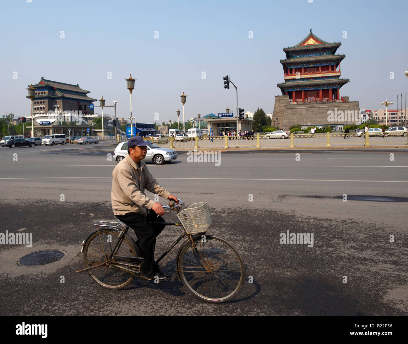 Cyclist Riding By Tian anmen Square Beijing China Stock Photo - Alamy