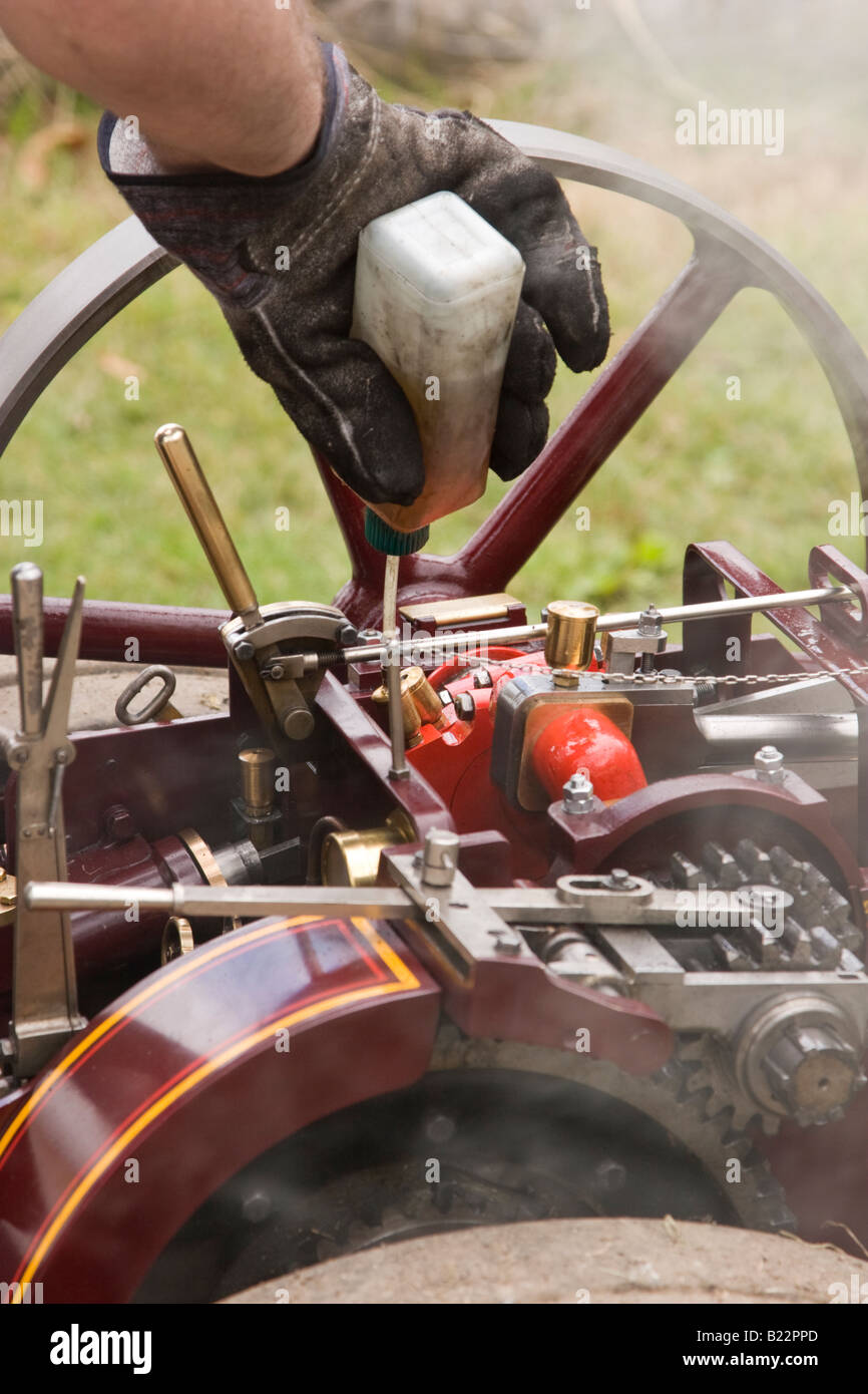 Oiling model traction engine Stock Photo - Alamy
