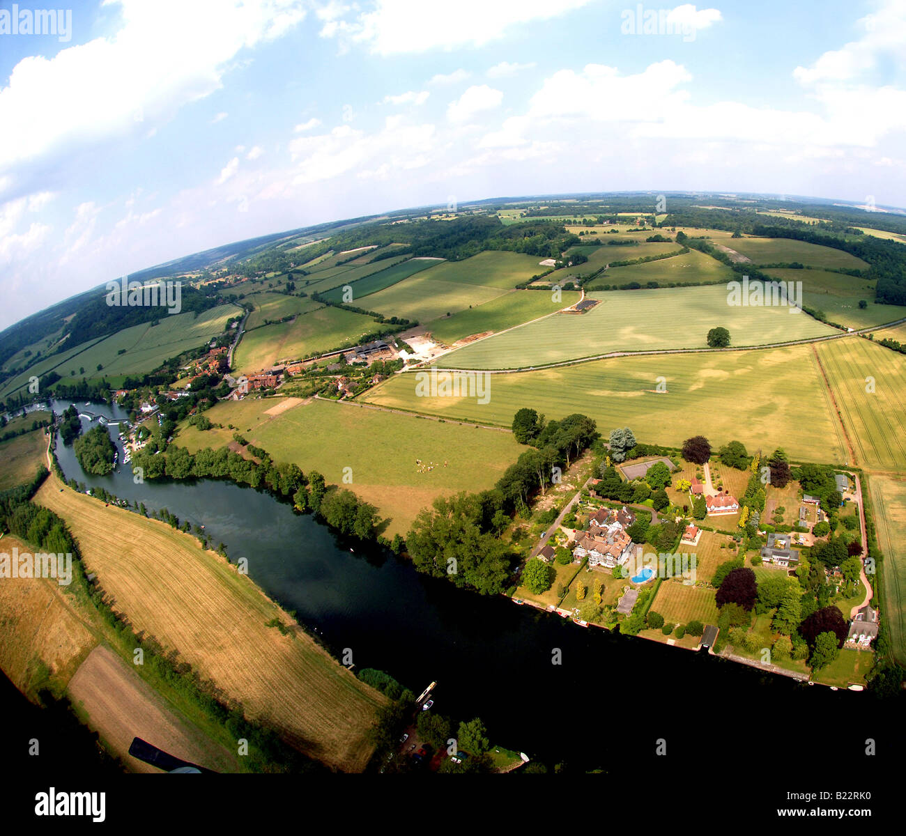 Aerial view english river hi-res stock photography and images - Alamy
