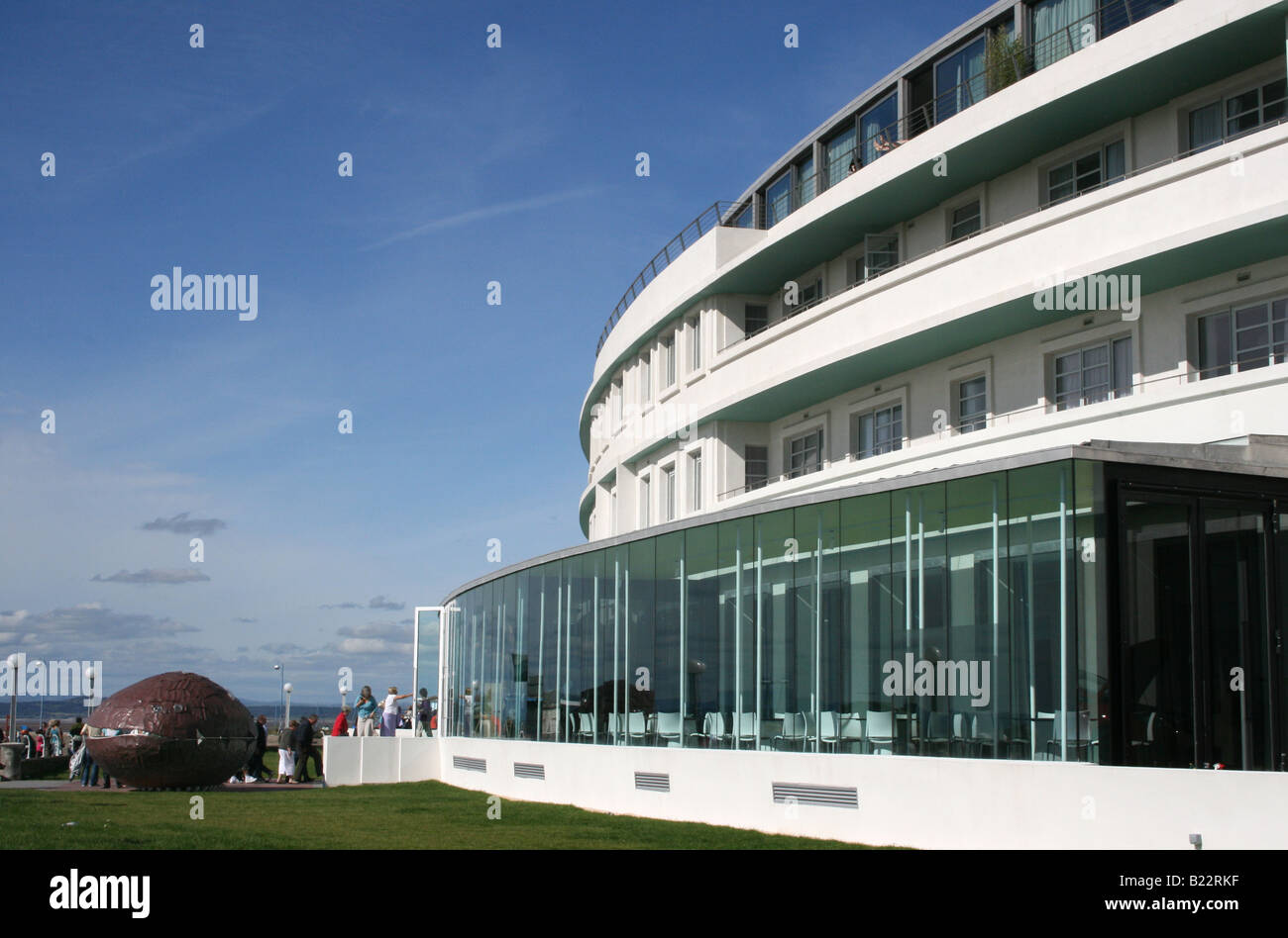 White curved seafront tourist glass blue sky hi-res stock photography ...