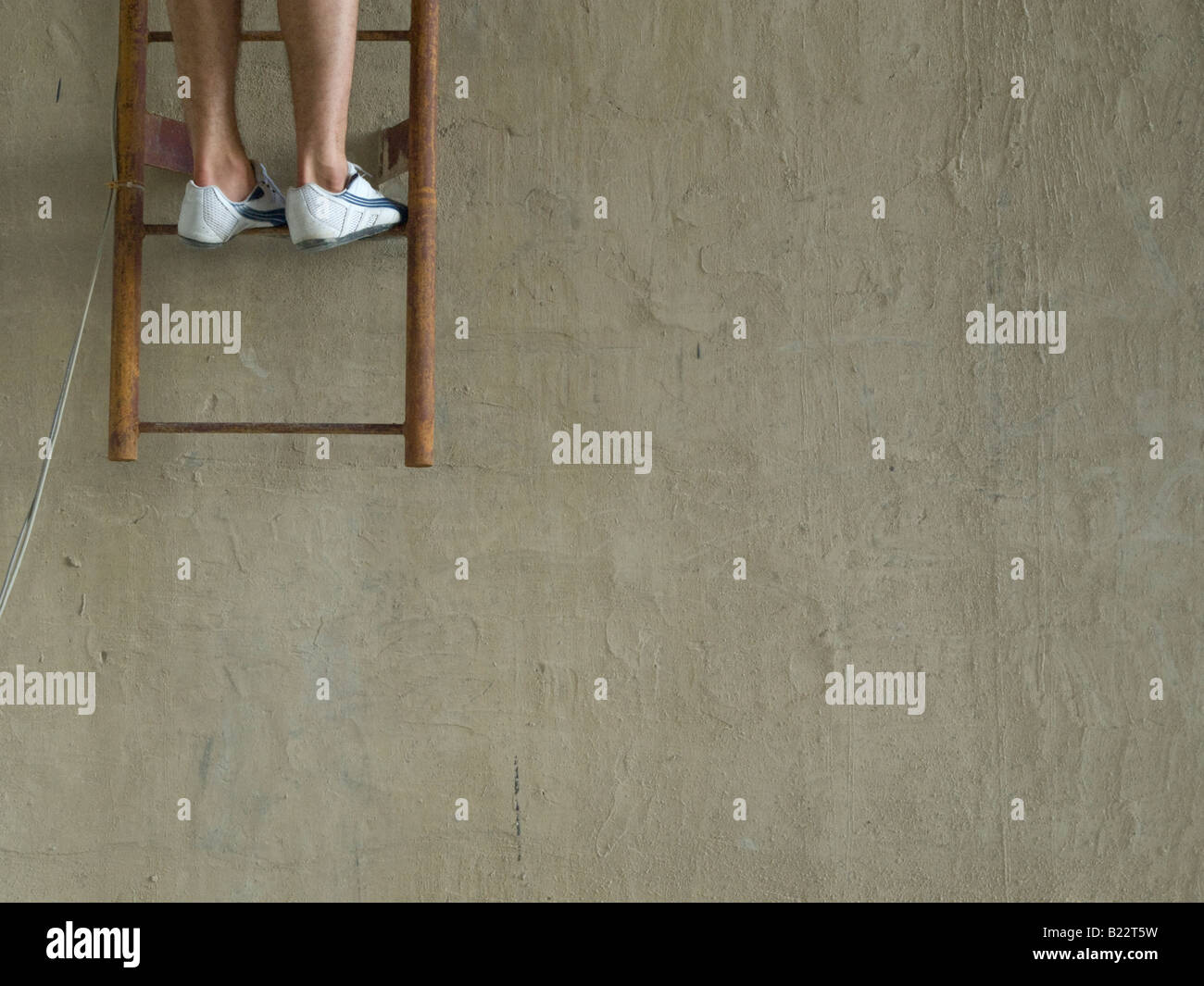 Person standing on ladder, cropped view Stock Photo - Alamy