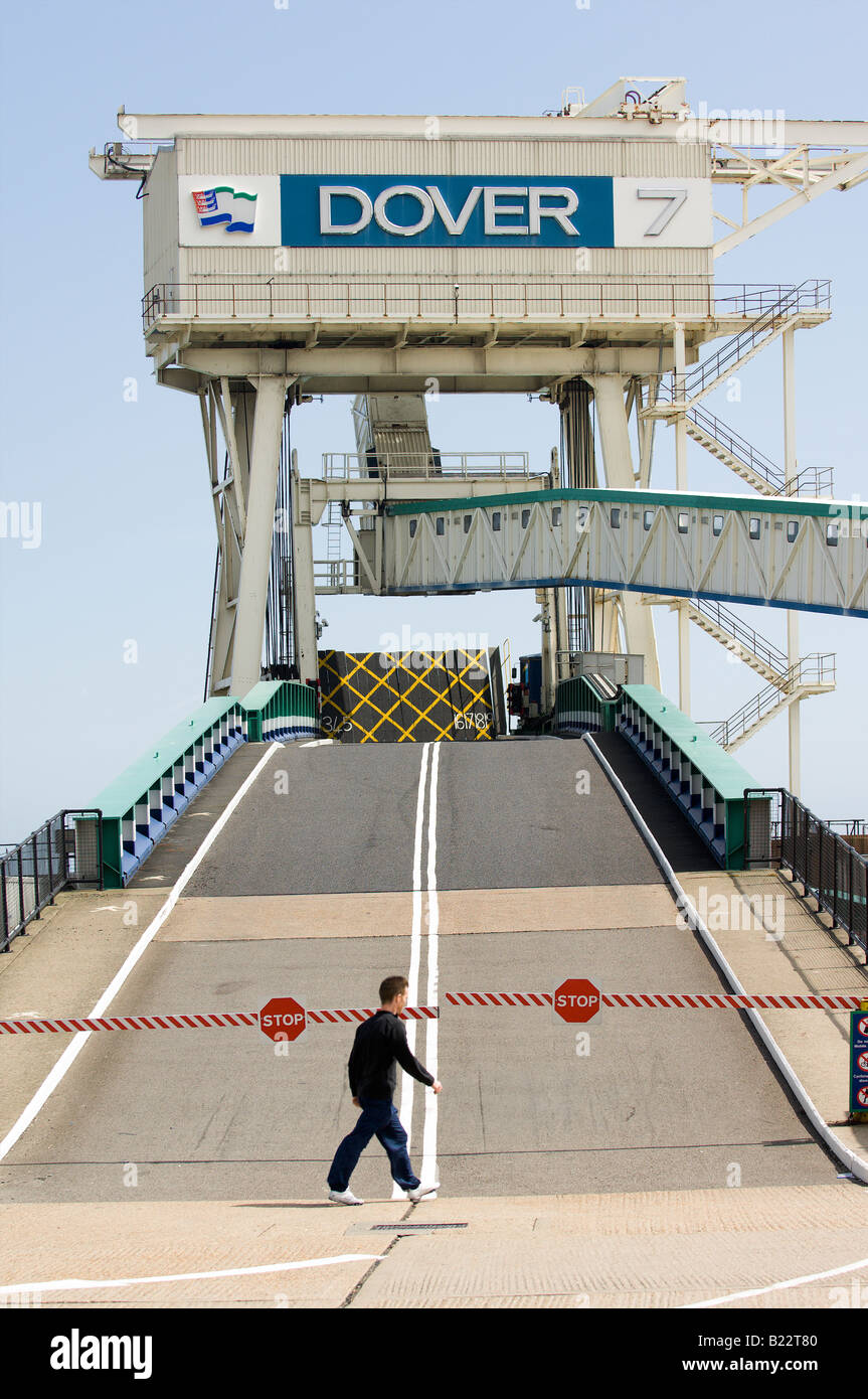 Boarding ramp to ferry at Dover on south coast of England Stock Photo ...