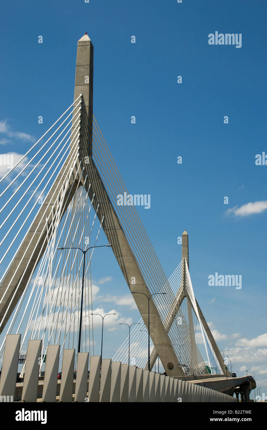 The Leonard P. Zakim Bunker Hill Bridge in Boston Massachusetts Stock ...