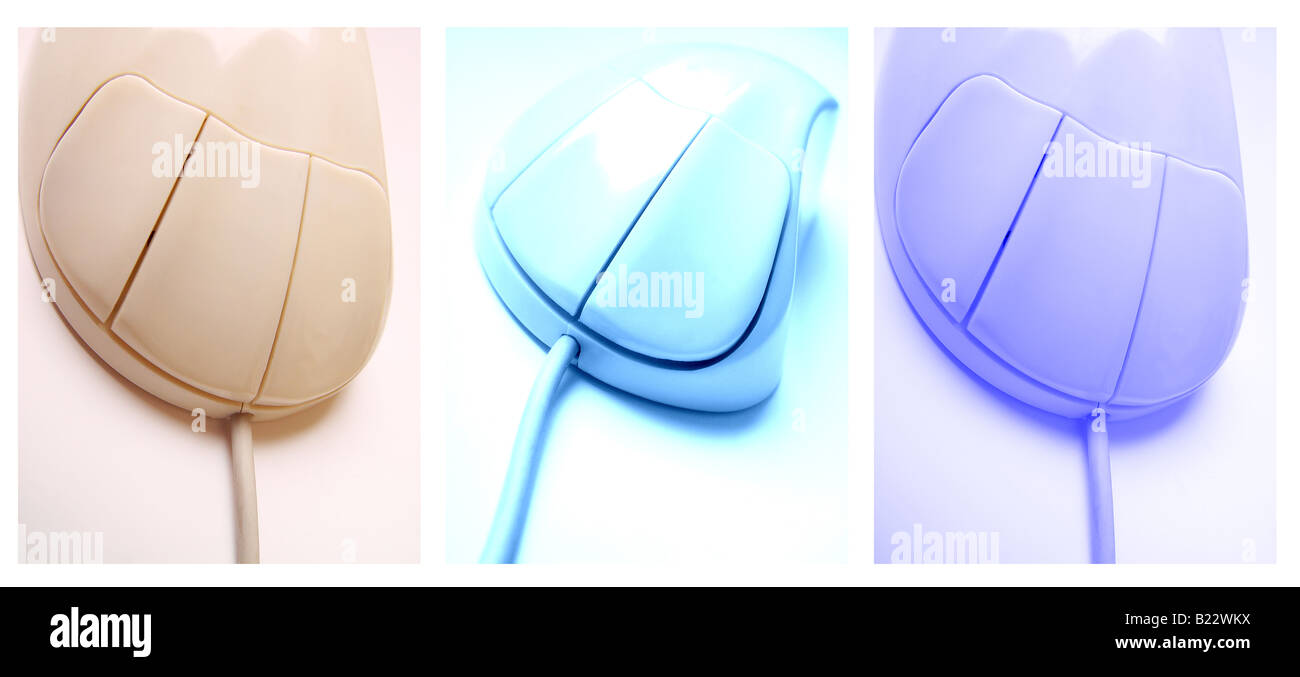 Old fashion computer mouses photos mix. Every photo can be used ...