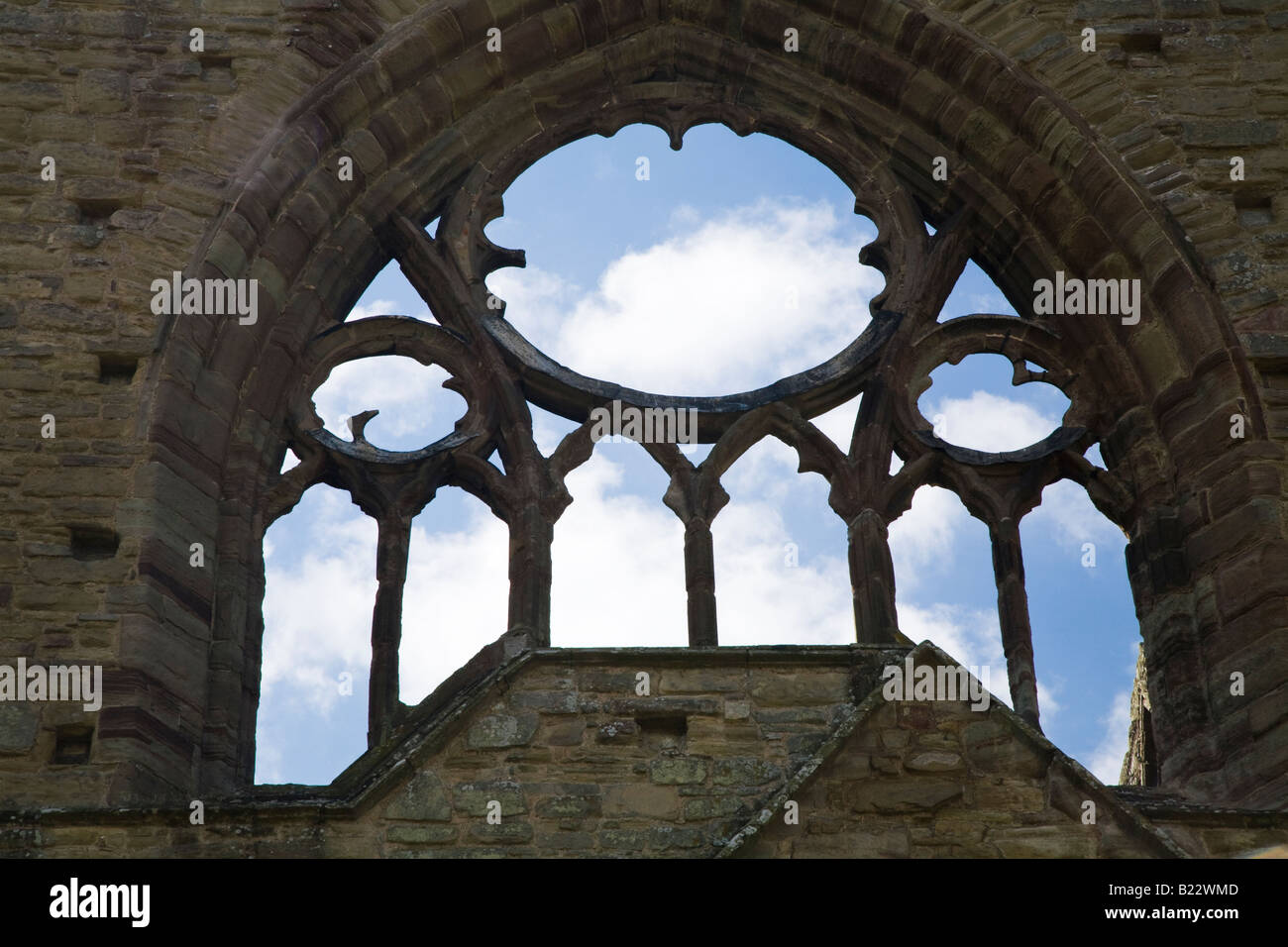North window in North Transept of Tintern Abbey, gothic Architecture ...