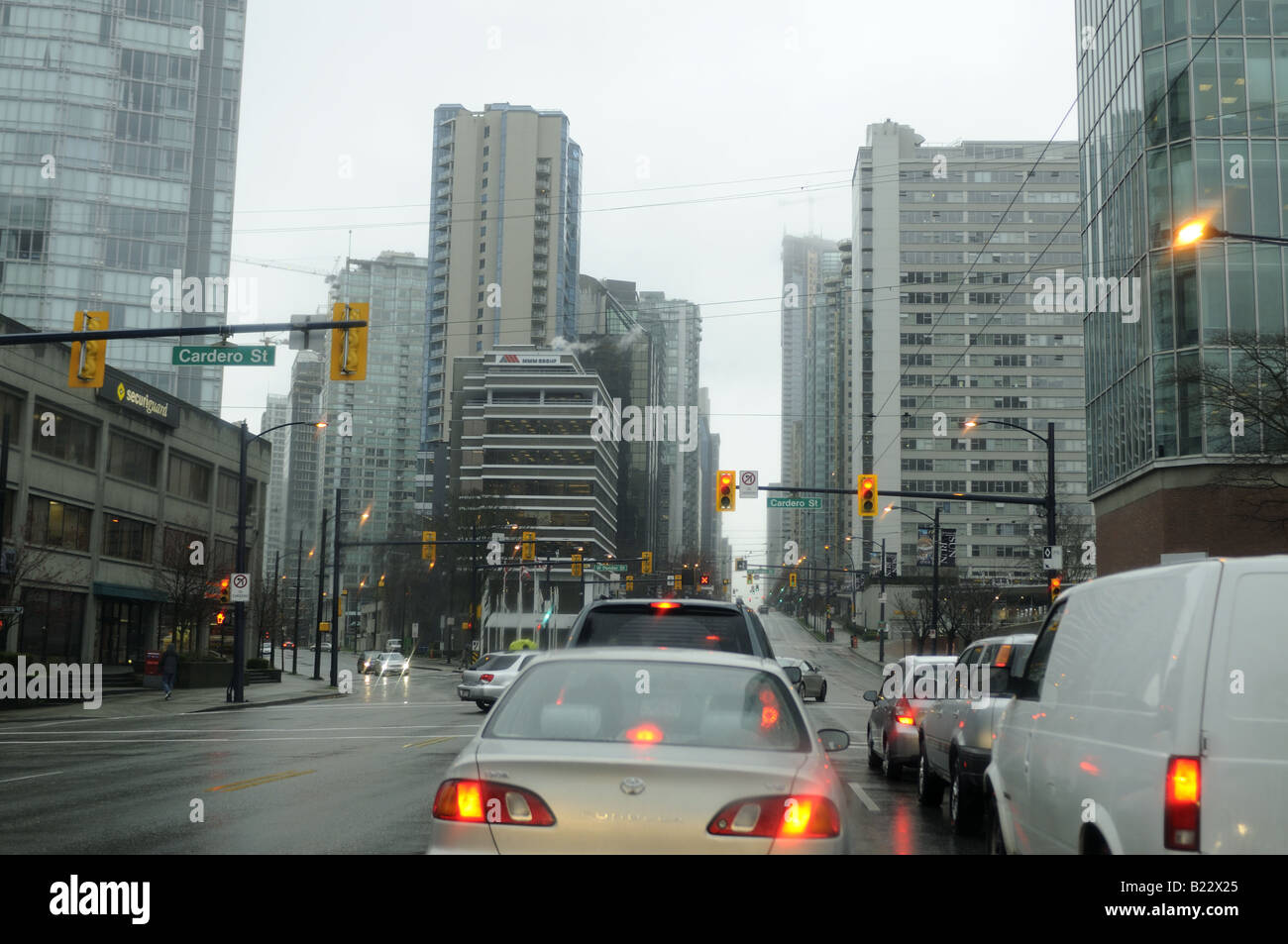 Normal City Traffic Flow in Granville St Vancouver City BC British ...