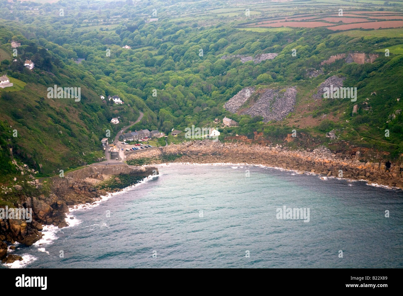 aerial photograph of lamorna cornwall Stock Photo - Alamy