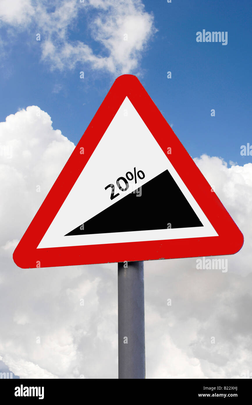 British Triangular road sign warning drivers that the road ahead is a ...