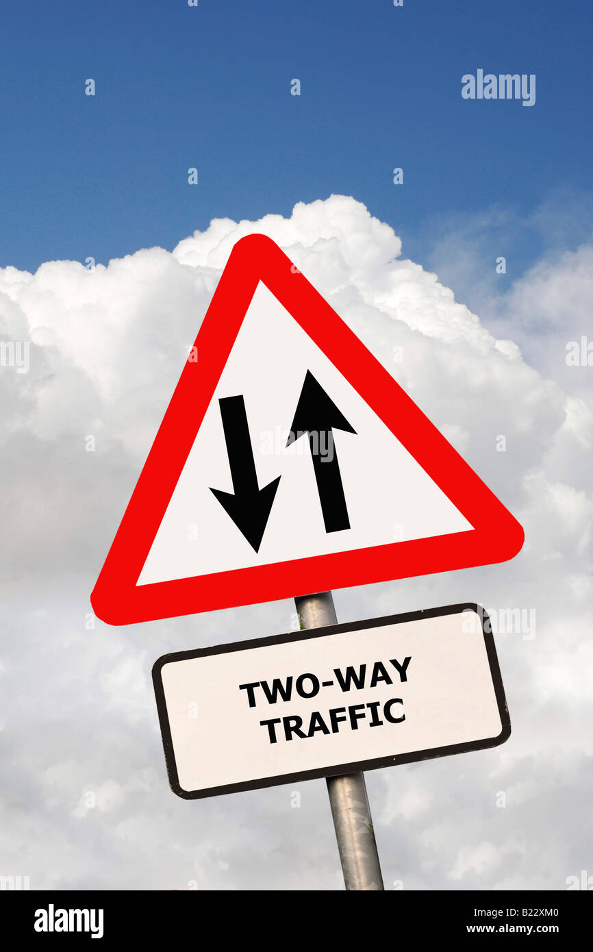 Dual carriageway ahead sign hi-res stock photography and images - Alamy