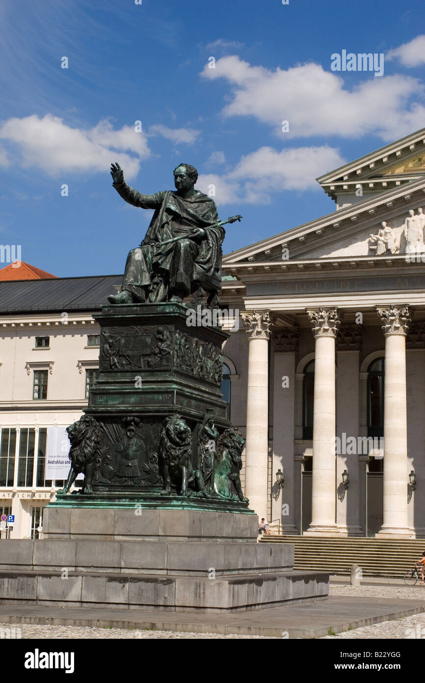 The statue of Bavaria's first king, Max I Joseph on Max-Joseph-Platz in ...