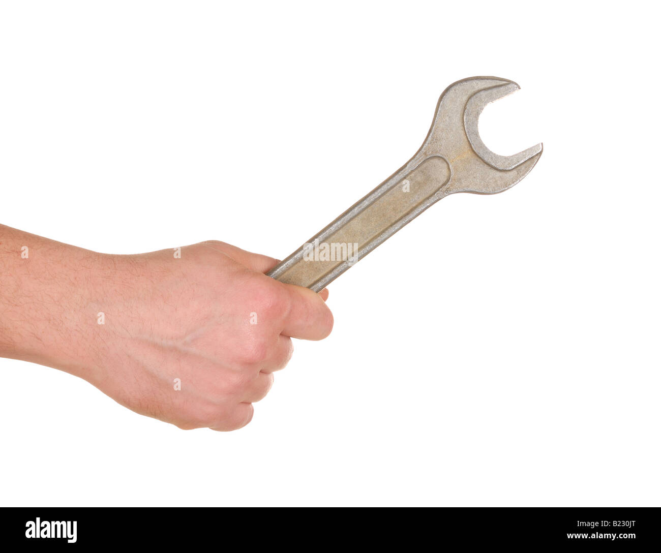 Hand with Spanner Stock Photo - Alamy