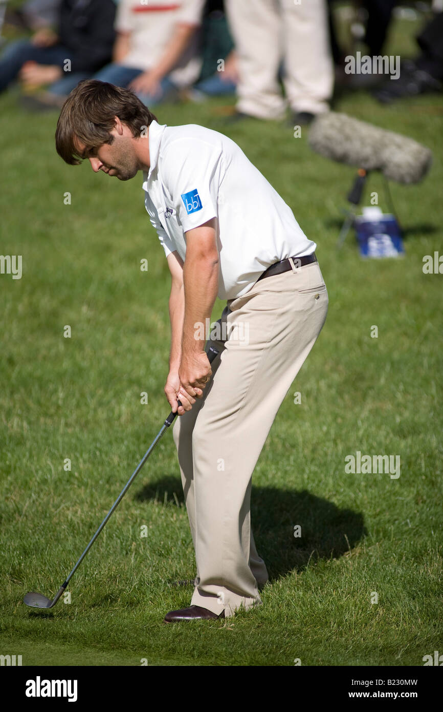 Golfer Robert Rock of England competes at the PGA European Open held at ...