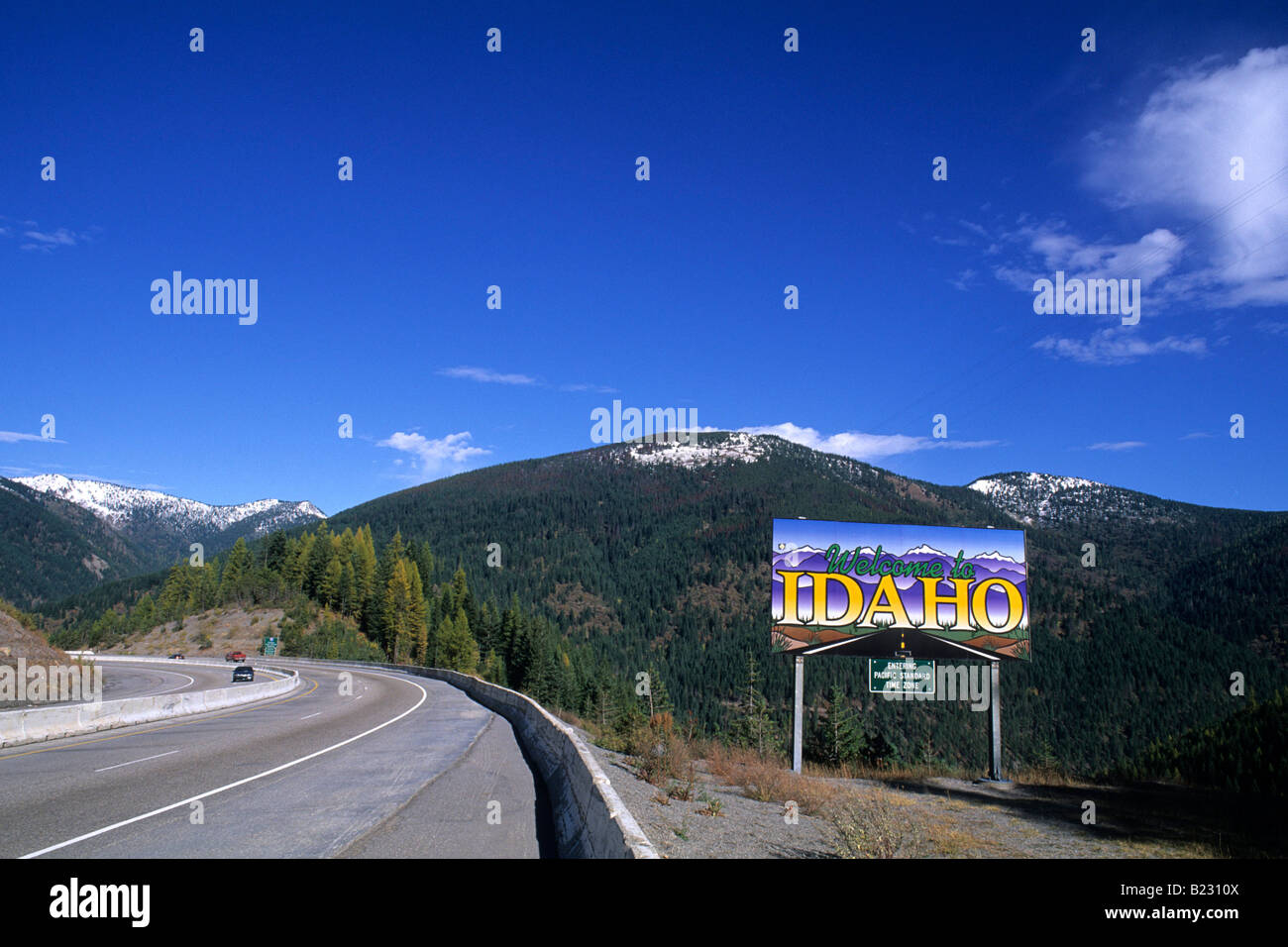 Welcome signboard at roadside, Idaho, USA Stock Photo - Alamy