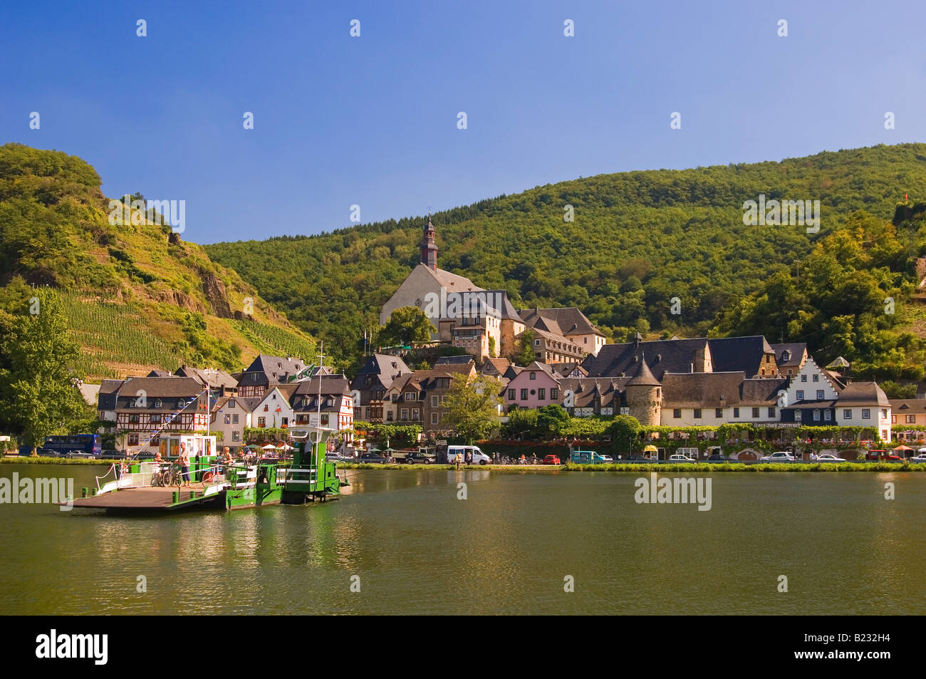 Buildings at riverside Moselle River Beilstein Rhineland-Palatinate ...