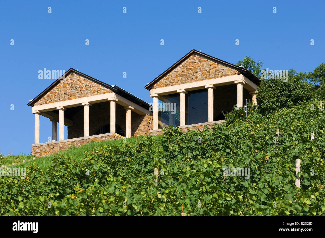 Low angle view of old roman burial chambers against blue sky Stock ...