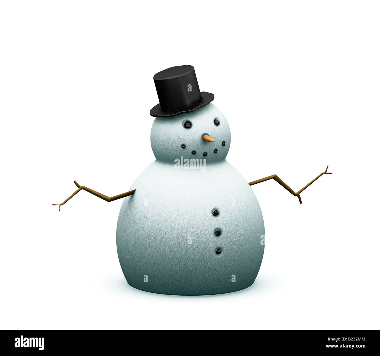 3D render of a snowman Stock Photo - Alamy