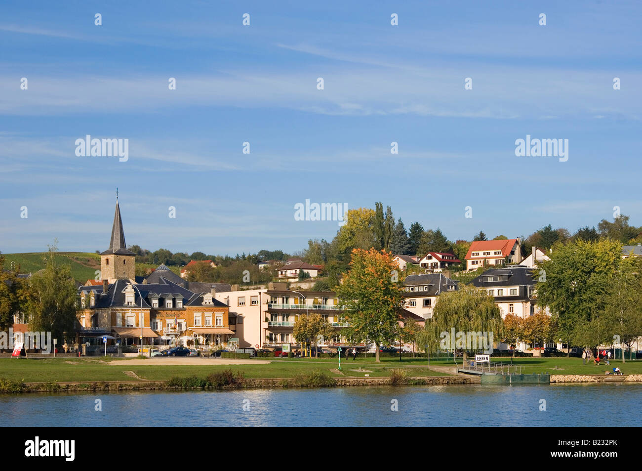 Town at waterfront Ehnen Luxembourg Stock Photo - Alamy