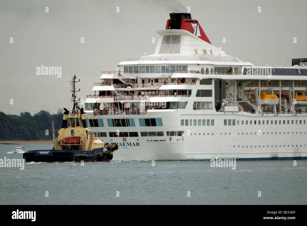 Braemar crusie ship Southampton docks England Having just had a refit ...
