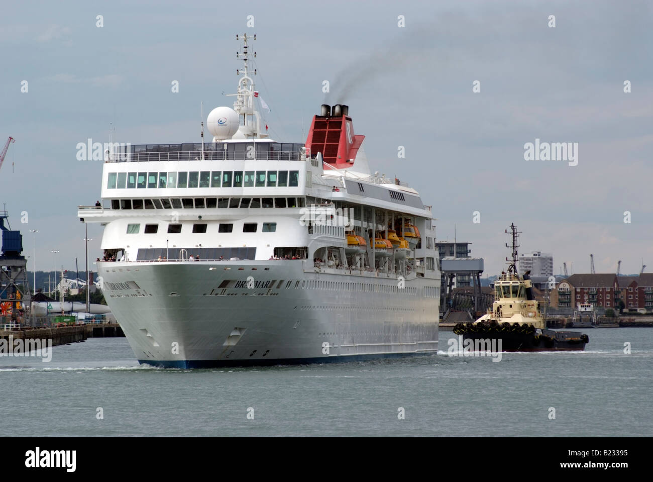 Braemar crusie ship Southampton docks England Having just had a refit ...
