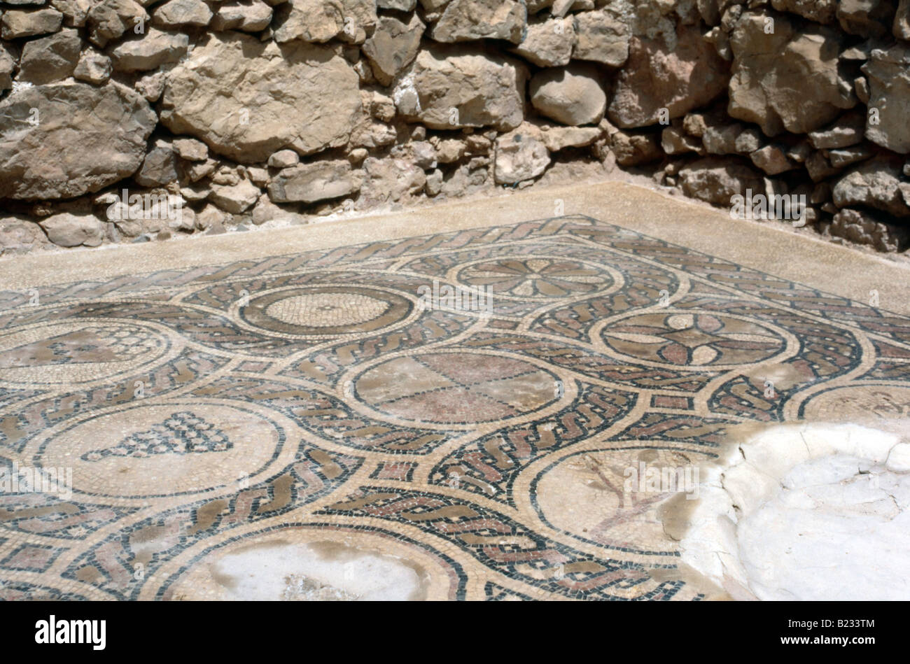 The mosaic floor unearthed at Masada Israel Stock Photo - Alamy
