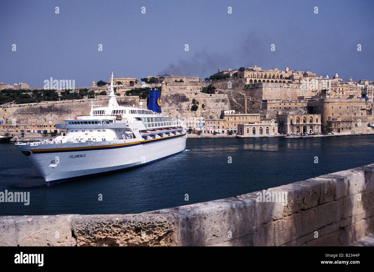 Cruise ship turning in Grand Harbour Valletta Malta Stock Photo - Alamy