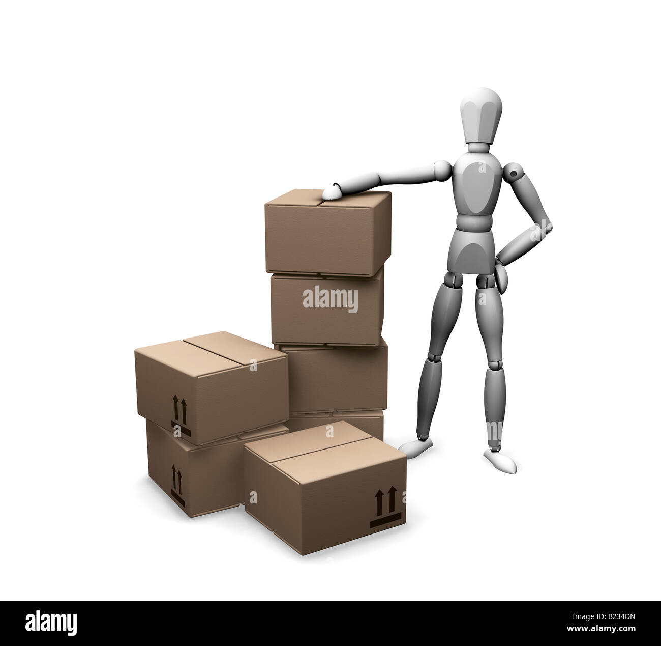 3d render holding boxes hi-res stock photography and images - Alamy