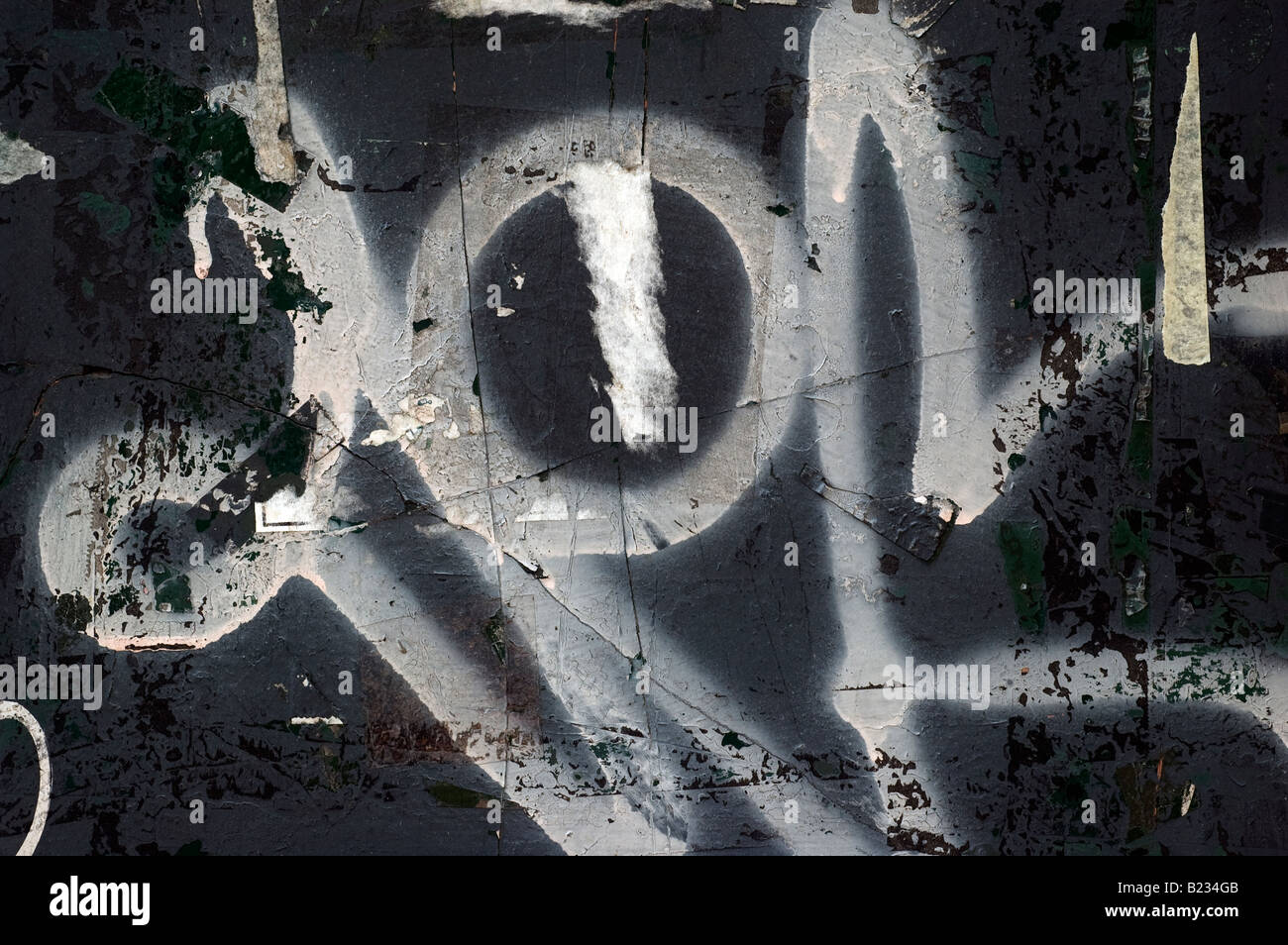 Close up of white graffiti on street Stock Photo - Alamy