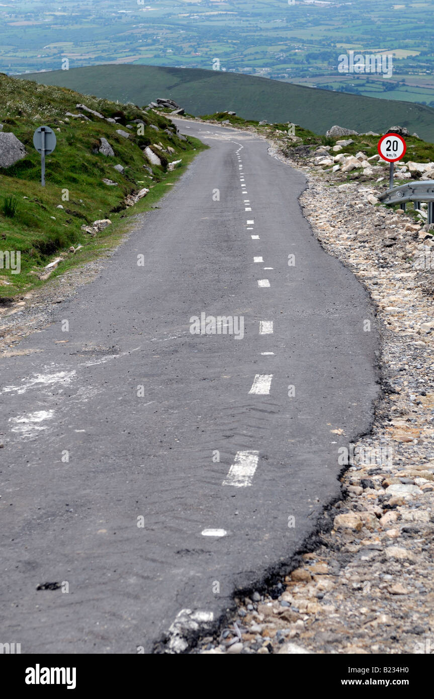 bad road state of repair mountain road on mount leinster county carlow ...