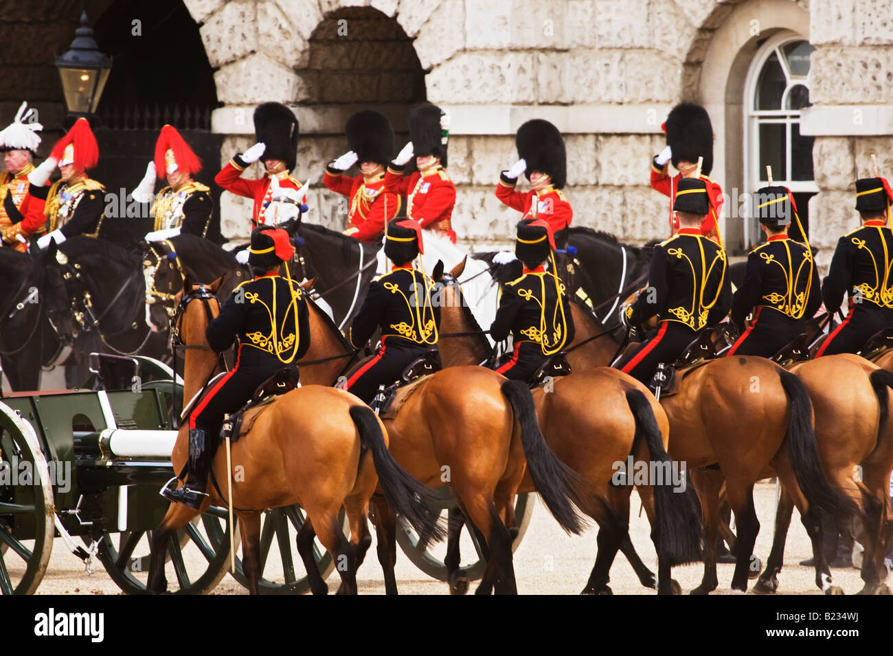 Royal troops salute in Trooping the Colour ceremony,London,UK Stock ...