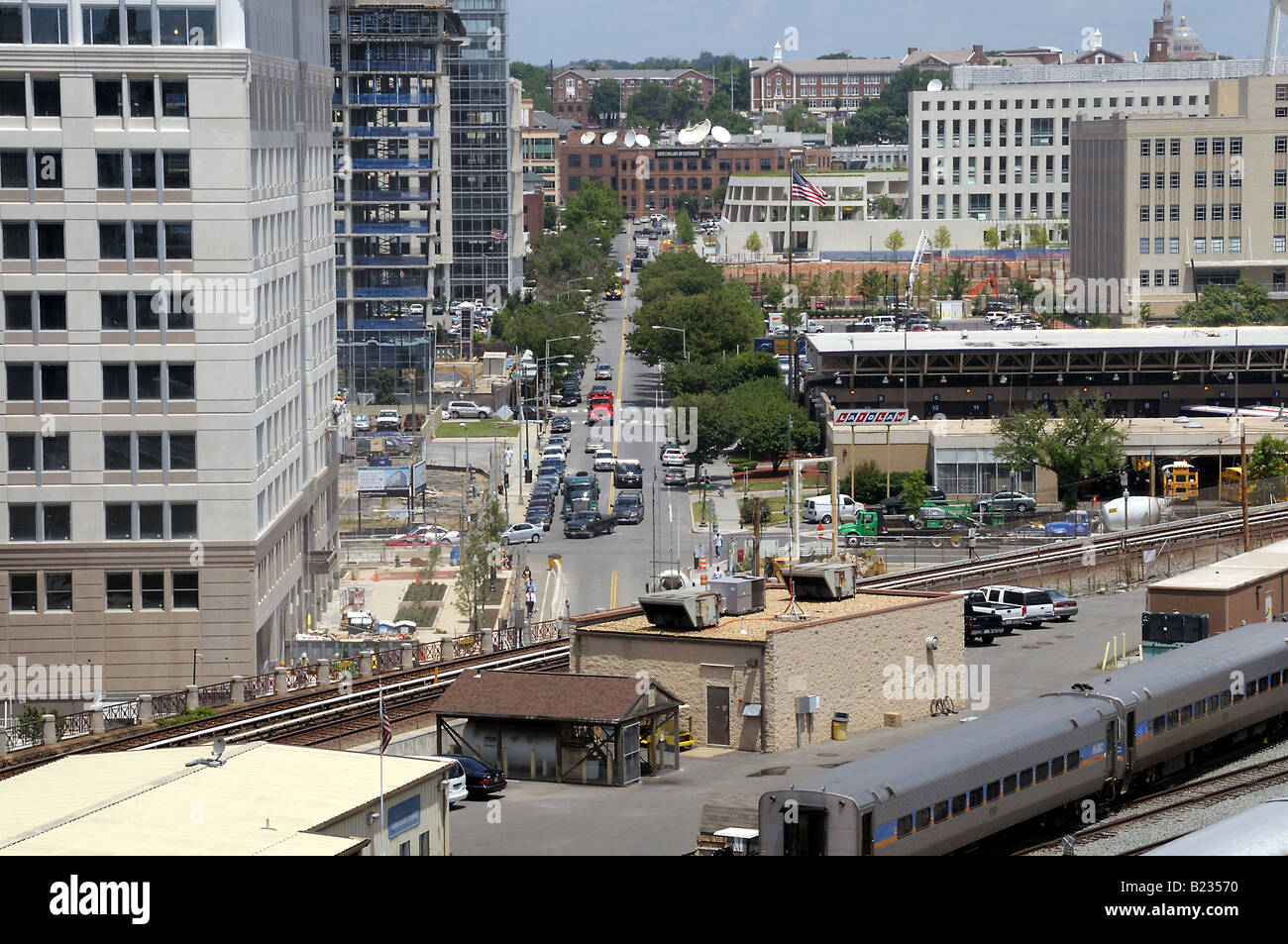 aerial view of the area around Union Station in Washington DC Stock ...