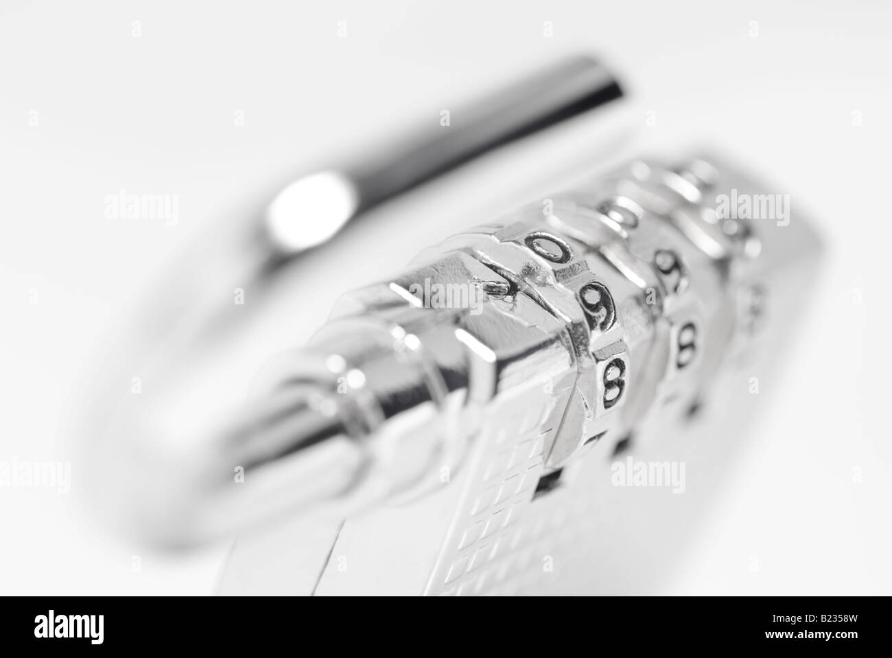 Combination Padlock Selective Focus with First Numbers in Focus Stock ...
