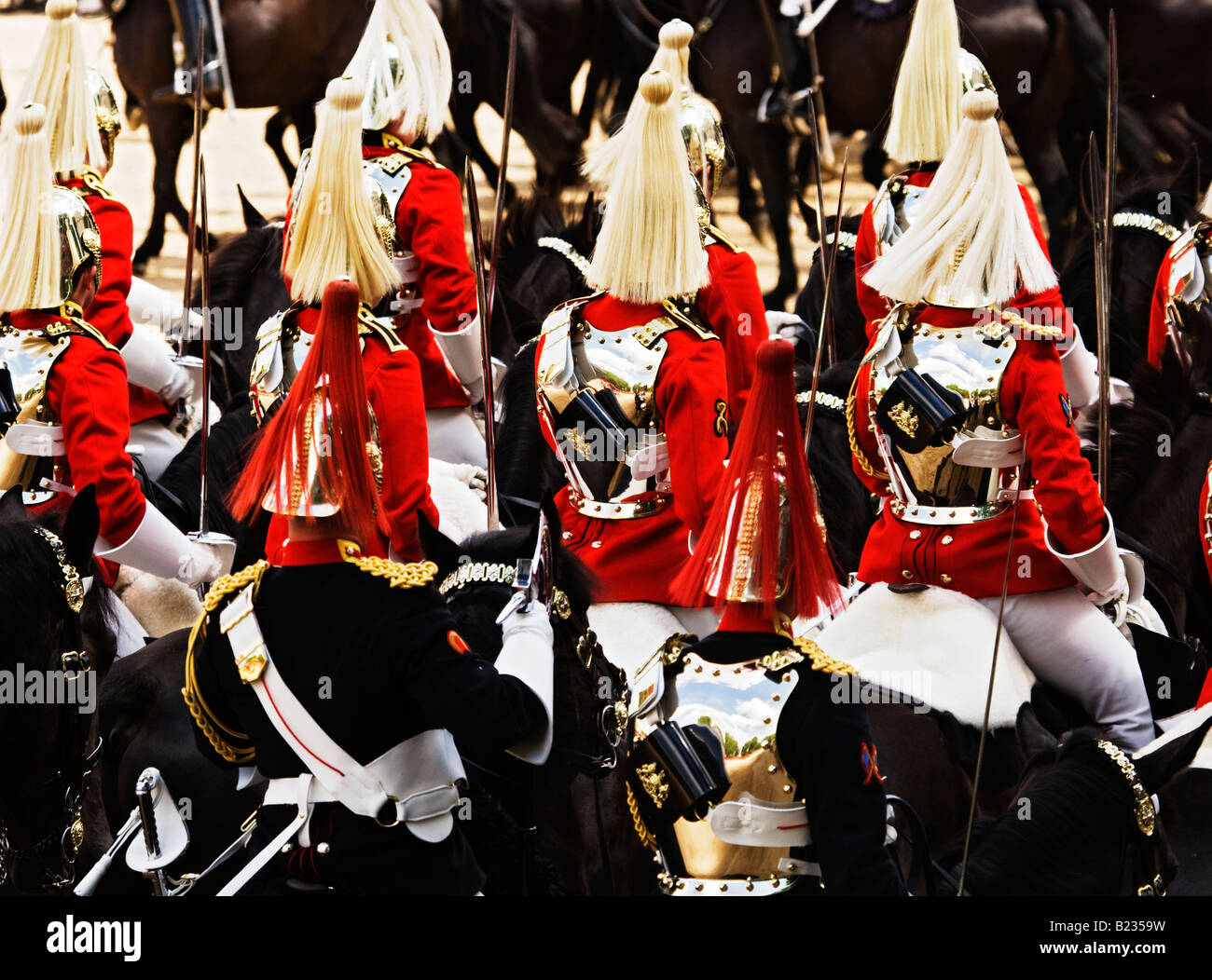 Royal guards in Trooping the colour ceremony, London, England, UK Stock ...