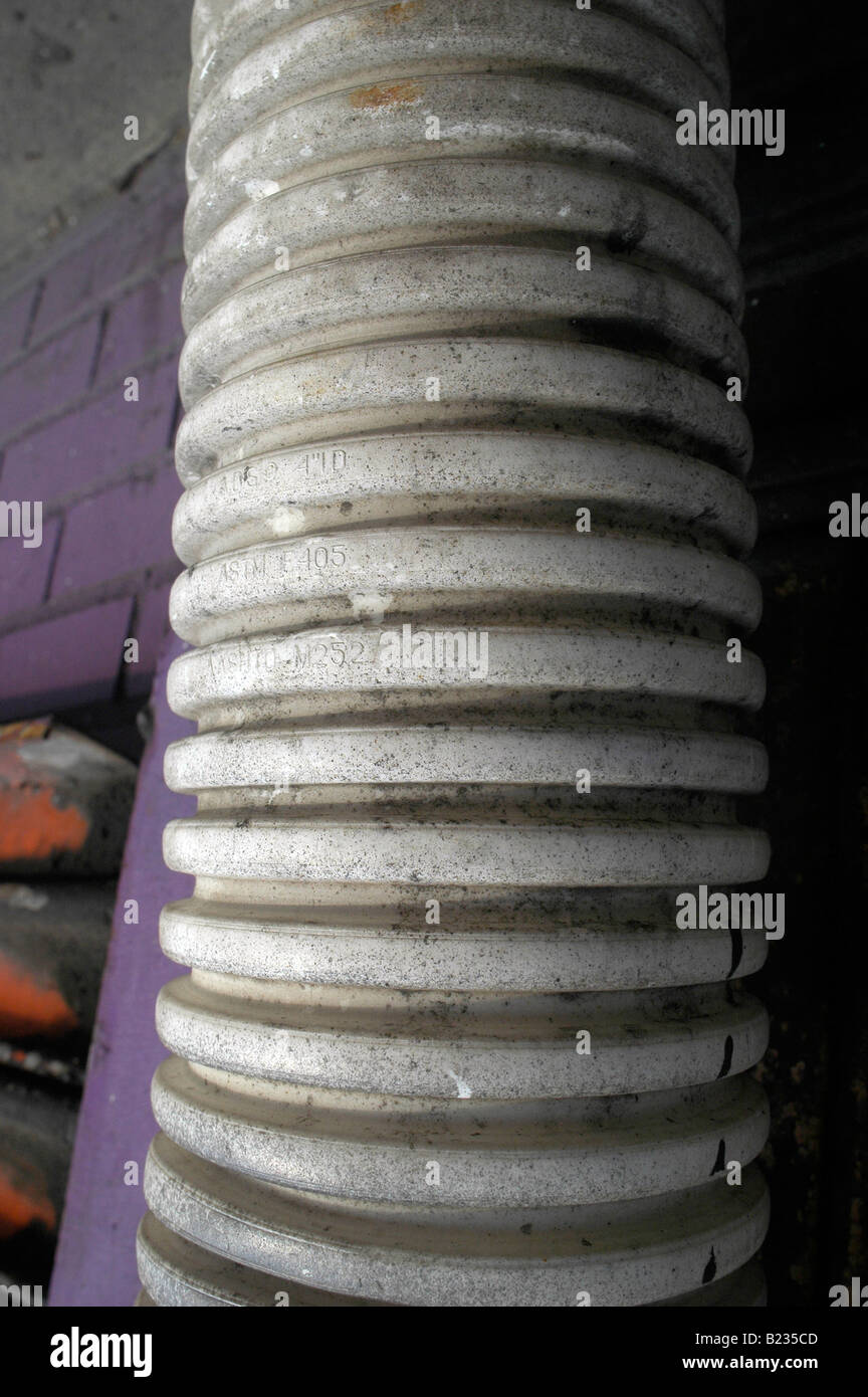 Close up of a corrugated grey pipe Stock Photo - Alamy