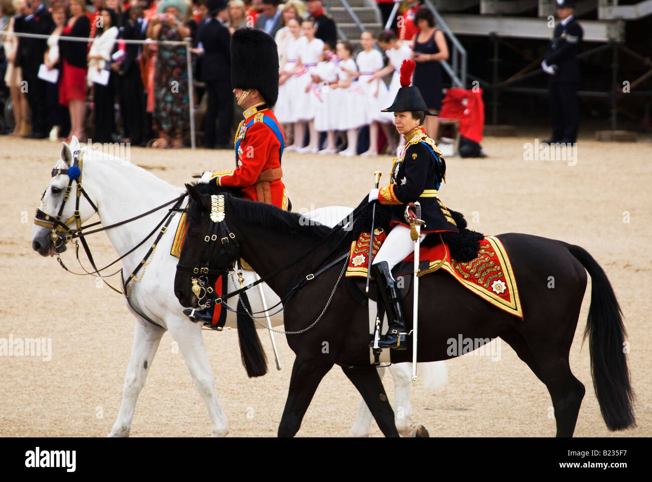 Princess Anne and Duke of Kent in Trooping the Colour ceremony, London ...