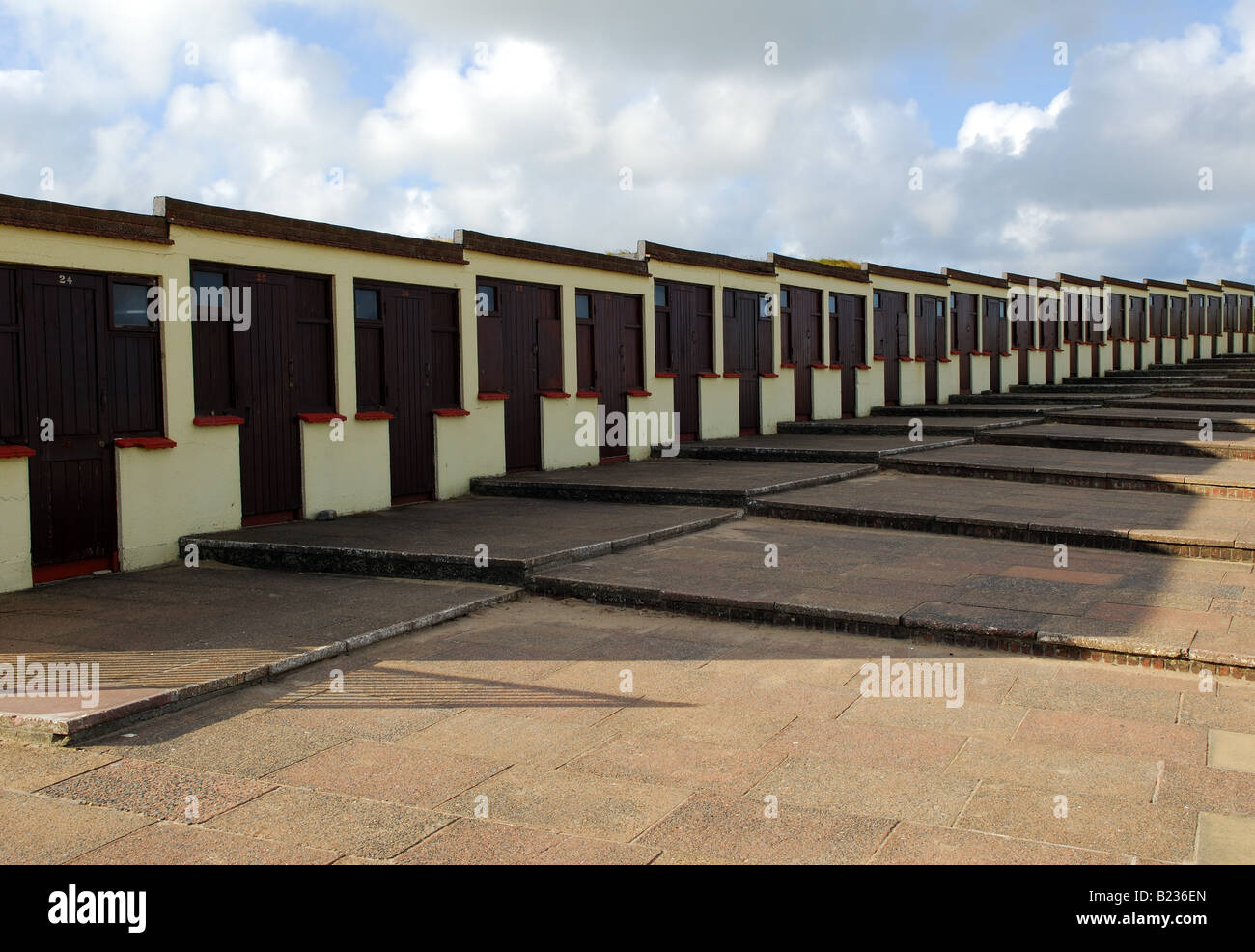 Beach huts, crooklets beach bude Stock Photo - Alamy