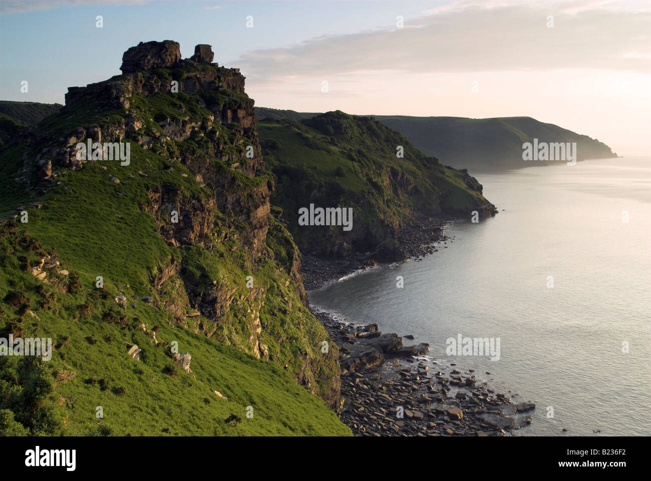 Sunset at the Valley of Rocks, Lynton, Devon Stock Photo - Alamy