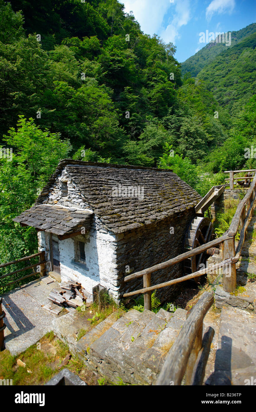 Rustic stone mill house -Val Verzasca, Corippo, Ticino, Alps ...
