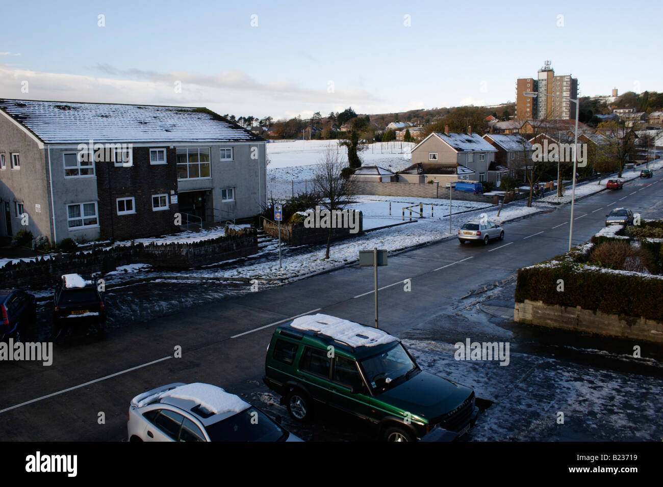 Suburban Street in Sketty, Swansea, West Glamorgan, Wales, U.K., in ...