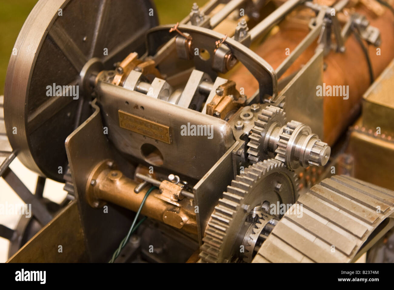 Detail of model steam traction engine during construction Stock Photo ...