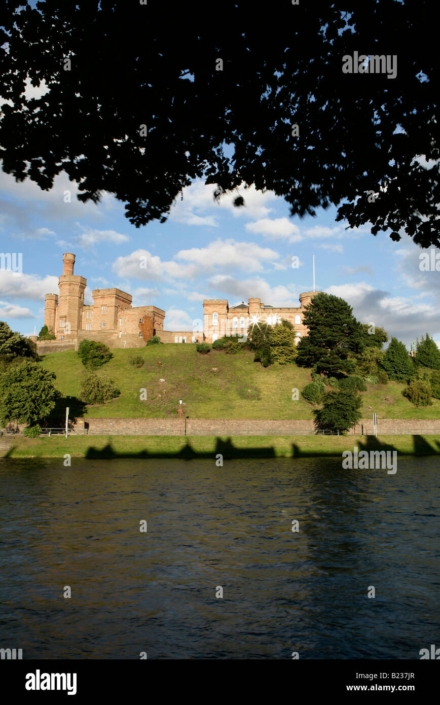City of Inverness, Scotland. Inverness Castle overlooks the River Ness ...