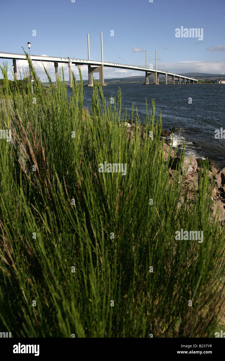 City of Inverness, Scotland. The Kessock Bridge carries the A9 trunk ...