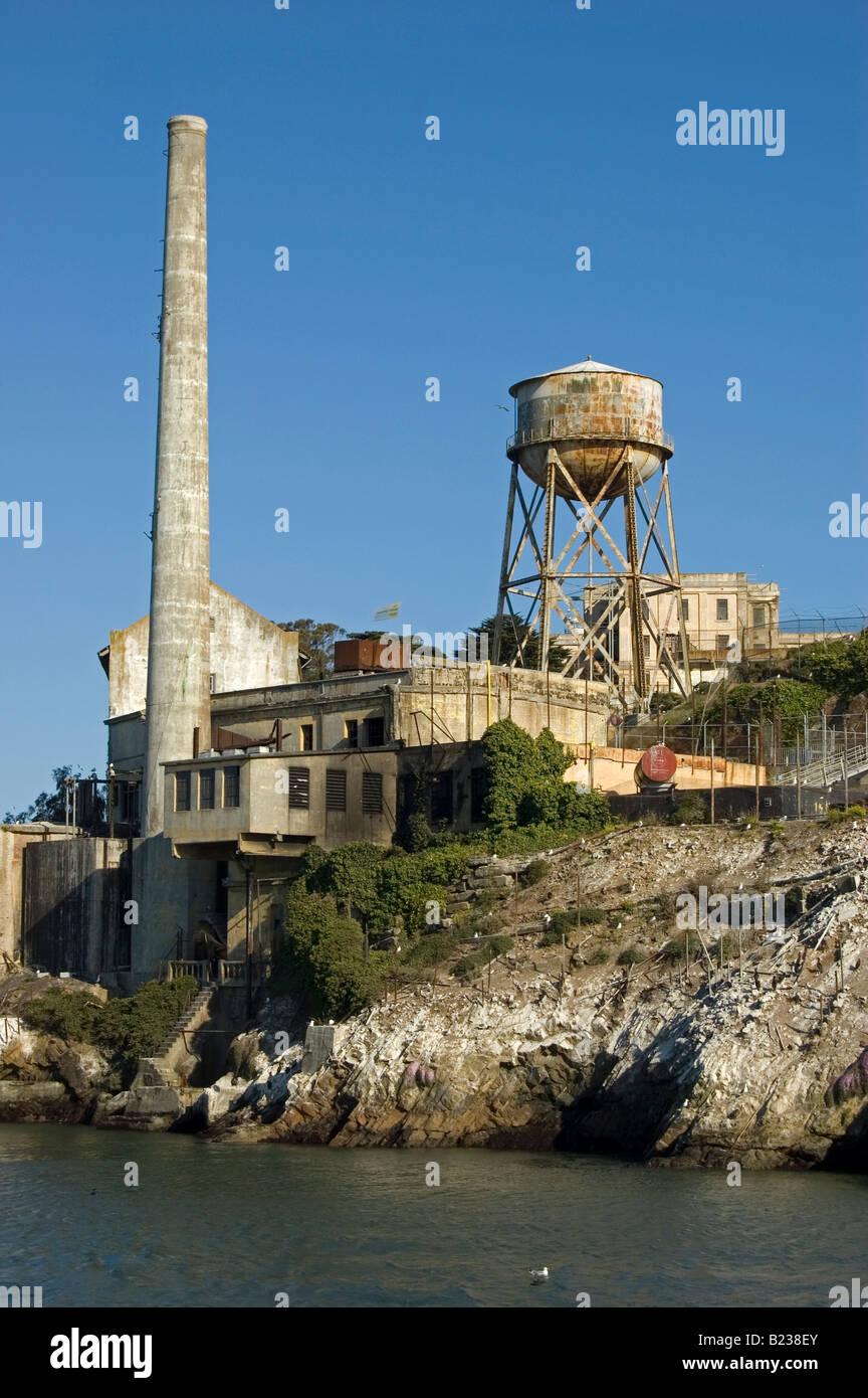 Alcatraz island, water tower and chimney Stock Photo - Alamy