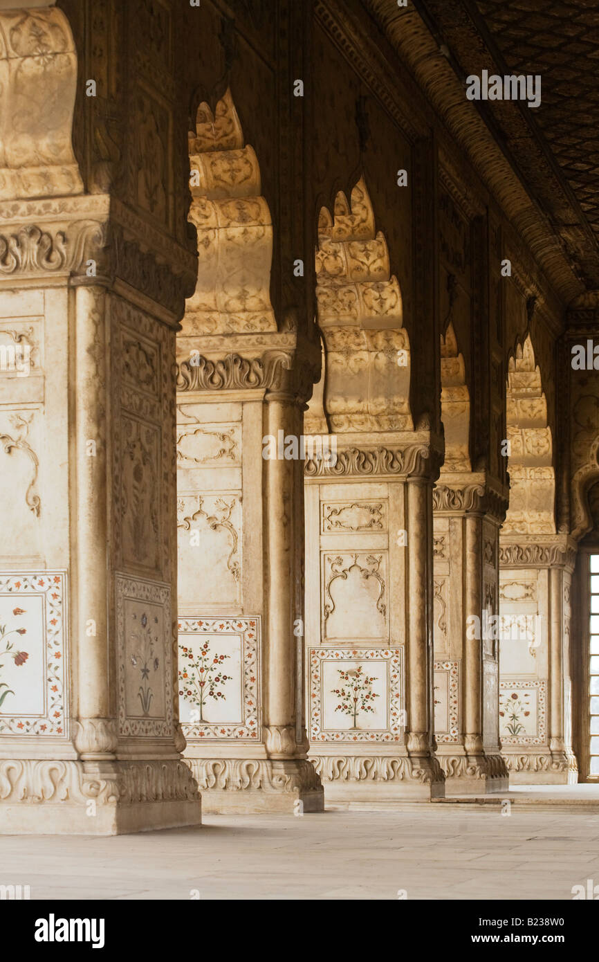 Scalloped ARCHES of the RANG MAHAL inside the RED FORT or LAL QILA ...