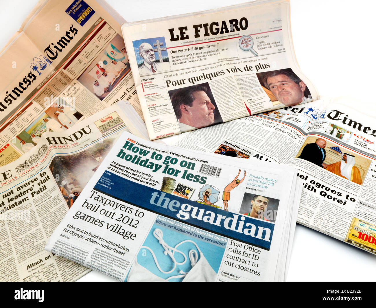 Collection of Newspapers Stock Photo - Alamy