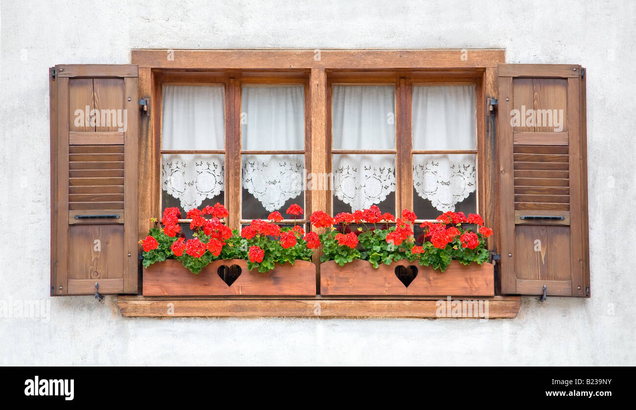 Rustic window with wooden shutters hi-res stock photography and images ...