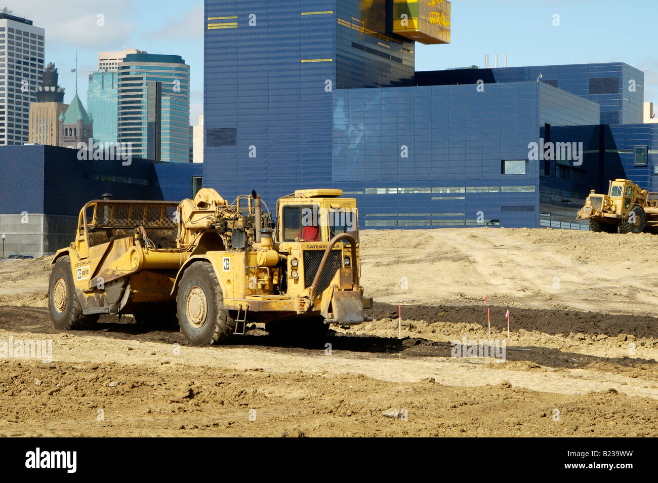 heavy equipment on a construction site in Minneapolis Minnesota Stock ...